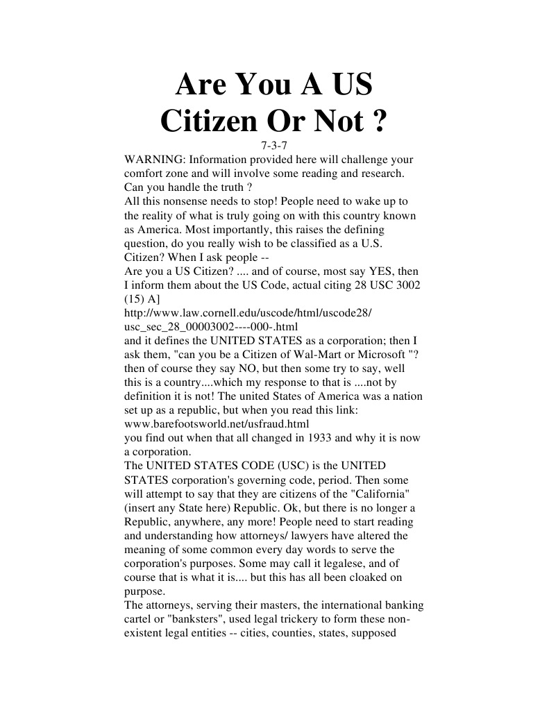 Understanding U.S. Citizenship Myths | PDF | Politics