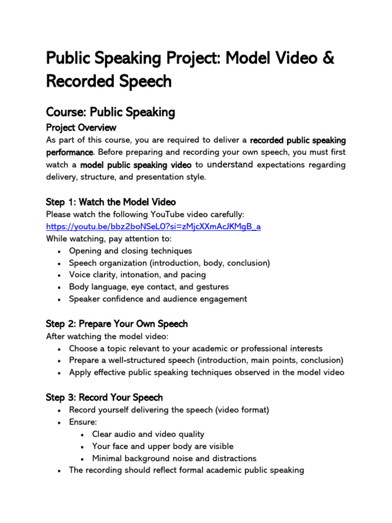 Public Speaking Project | PDF