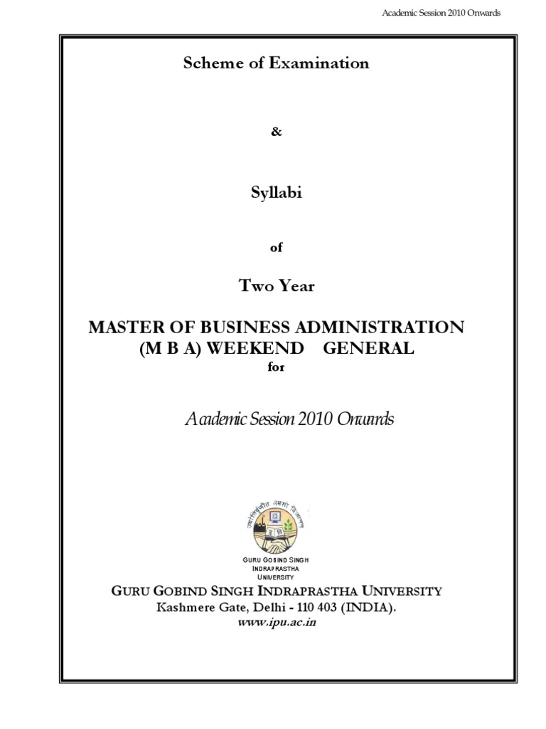 Scheme of Examination: Academic Session 2010 Onwards | PDF | Strategic ...