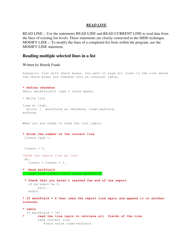 Reading and Modifying List Lines | PDF | Teaching Methods & Materials ...
