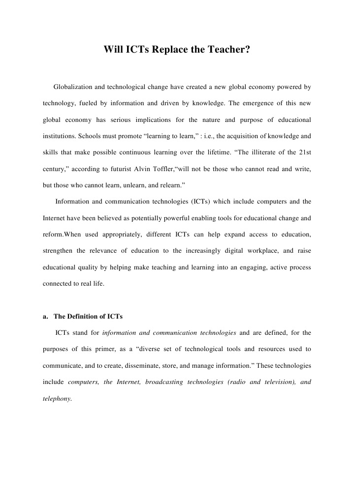 Article on ICT.docx | Educational Technology | Information And ...