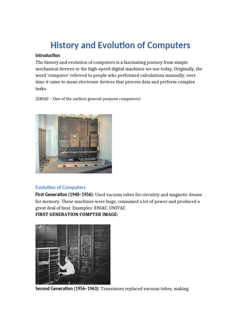 History and Evolution of Computers Unlocked | PDF | Integrated Circuit ...