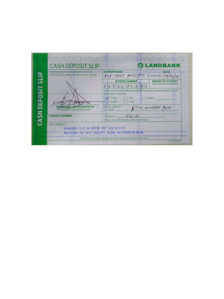 2. Official Reciept or Validated Landbank Deposit Slip | PDF
