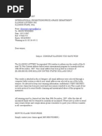 Lottery Scam - Sample 3 | PDF | Lottery | Cyberspace