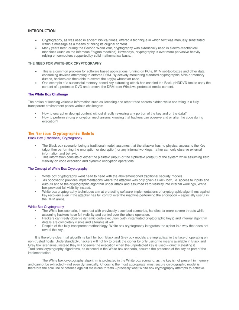 White Box | PDF | Cryptography | Key (Cryptography)
