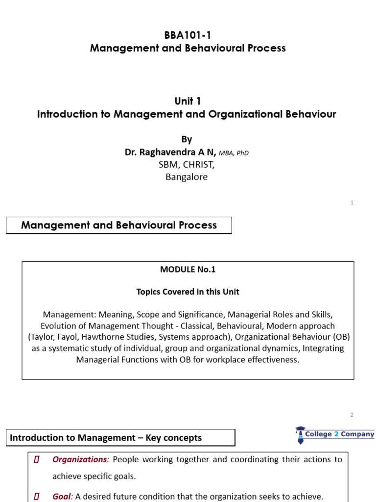 Unit 1 - Introduction To Management........... | PDF | System | Science
