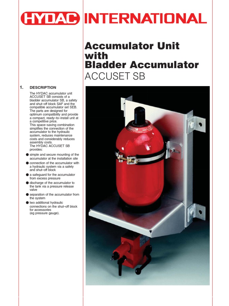 Blader Accumulator Hydac | PDF | Valve | Mechanical Engineering
