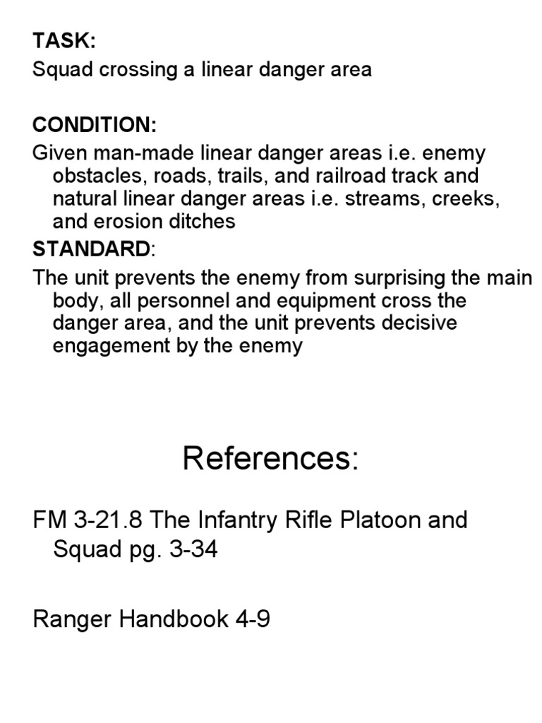 Crossing A Linear Danger Area | PDF | Battles | Platoon