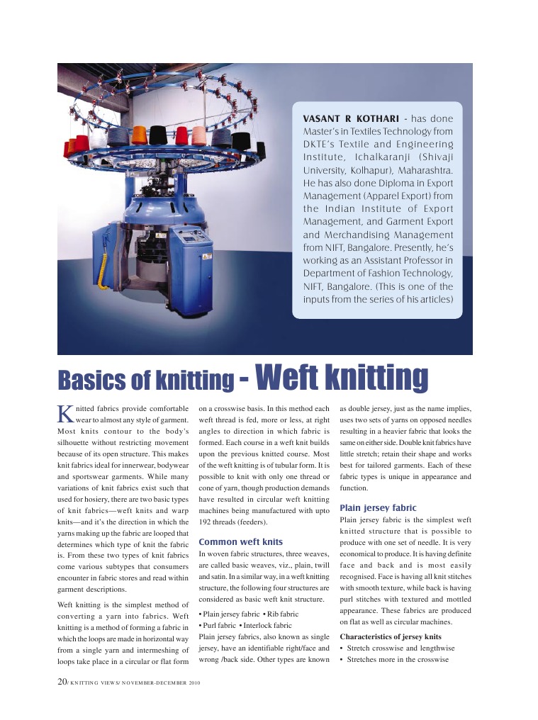 Basics of Weft Knitting Explained | PDF