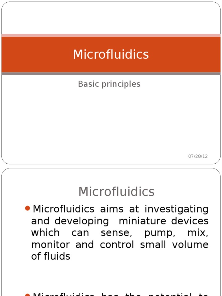 Microfluidics: Basic Principles | PDF | Fluid Dynamics | Viscosity