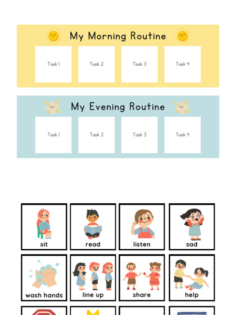 Free Visual Schedule Template Daily Routine | PDF