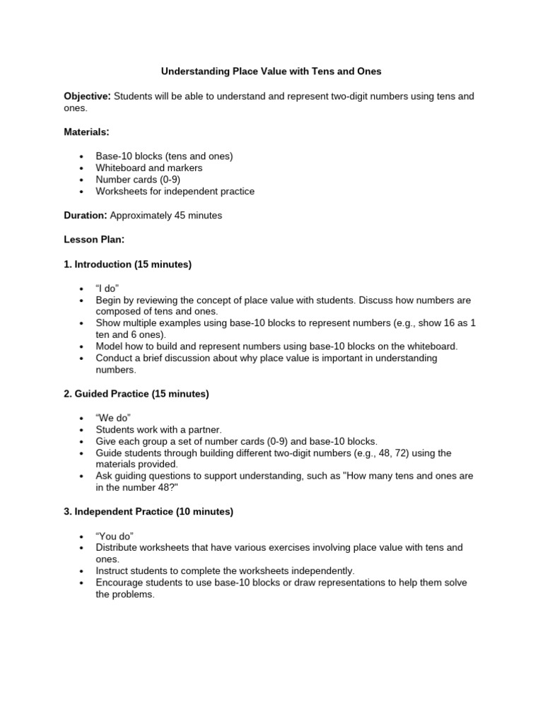 Gradual Release of Responsibility Lesson Plan Example | PDF