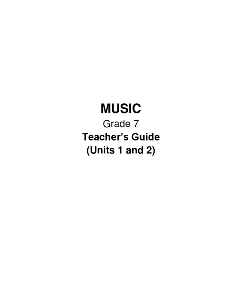 Music Gr. 7 Music Teacher S Guide Q1 2 | PDF | Songs | Folk Music