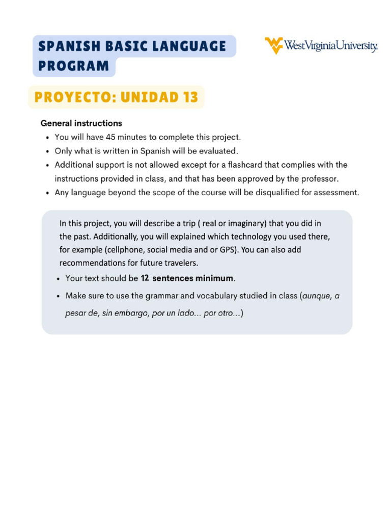 Spanish Basic Language Program Unit-13 | PDF