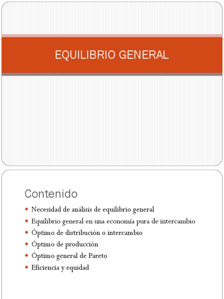 Equilibrio General | PDF | Teoría del equilibrio general | Eficiencia ...