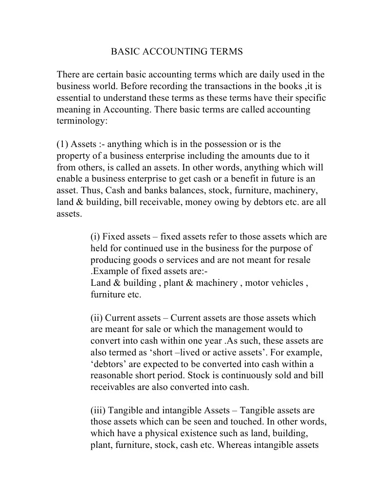 Basic Accounting Terms | PDF | Expense | Revenue