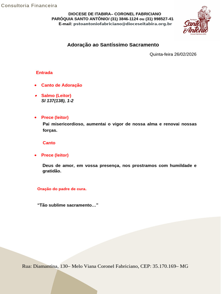 Preces - 26-02-2026 | PDF