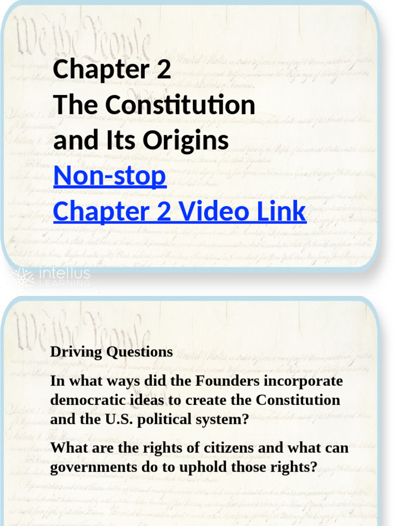 AGovt. Chapter 2 The Constitution and It's Orgins | PDF | Presidents Of ...
