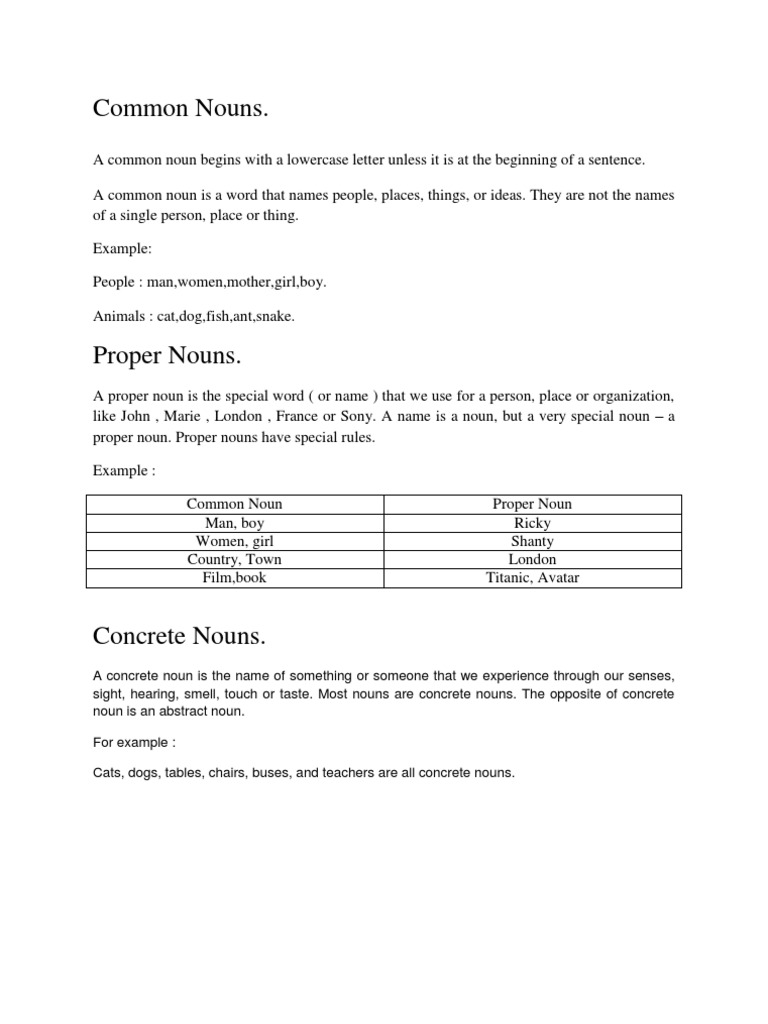 Common Nouns | PDF | Grammatical Number | Noun