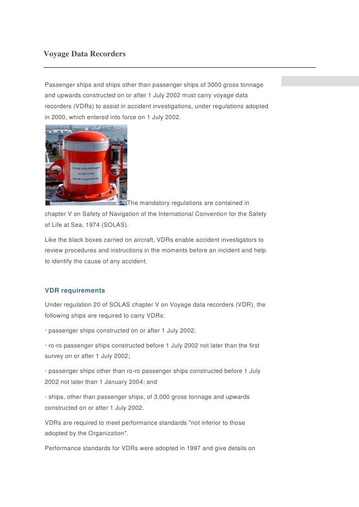 Voyage Data Recorders | PDF | Tonnage | Ships