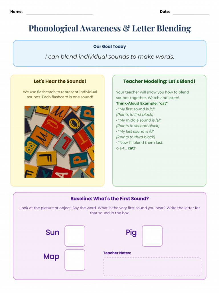 Phonological Awareness and Letter Blending Activities | PDF