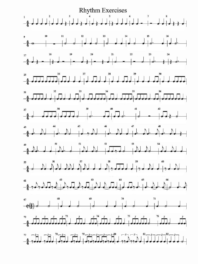 Rhythm Worksheet No Counts | PDF