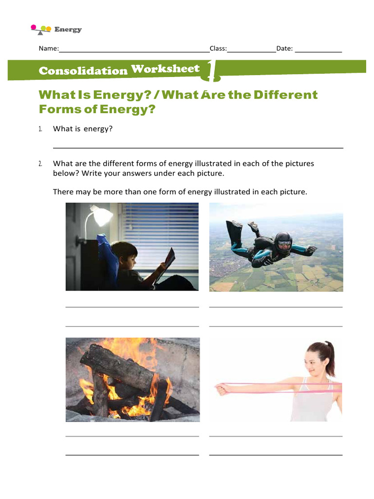 5b - Energy Changes Worksheet | PDF | Mechanics | Physical Sciences