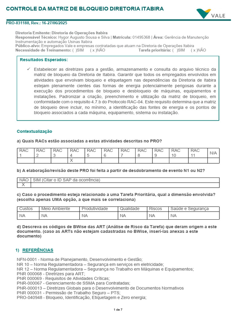 Pro-031188 - 16 - Pro-031188 Controle Da Matriz de Bloqueio | PDF ...