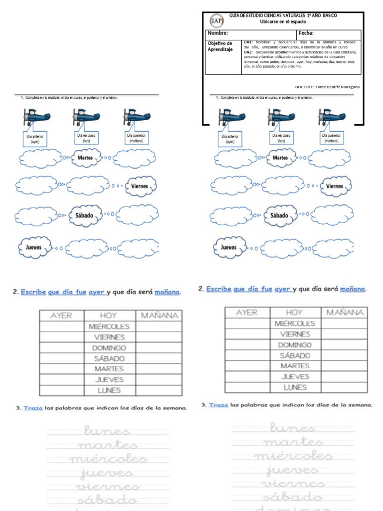 GUÍA Dias, Meses y Estaciones Del Año | PDF
