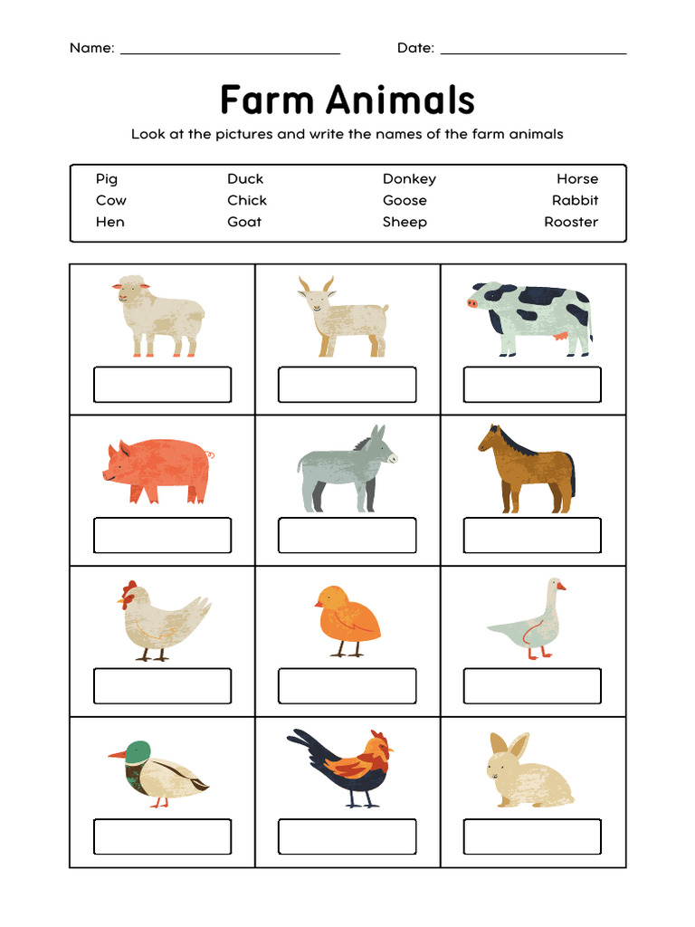 Farm Animals Vocabulary Worksheet 20260306 175112 0000 | PDF