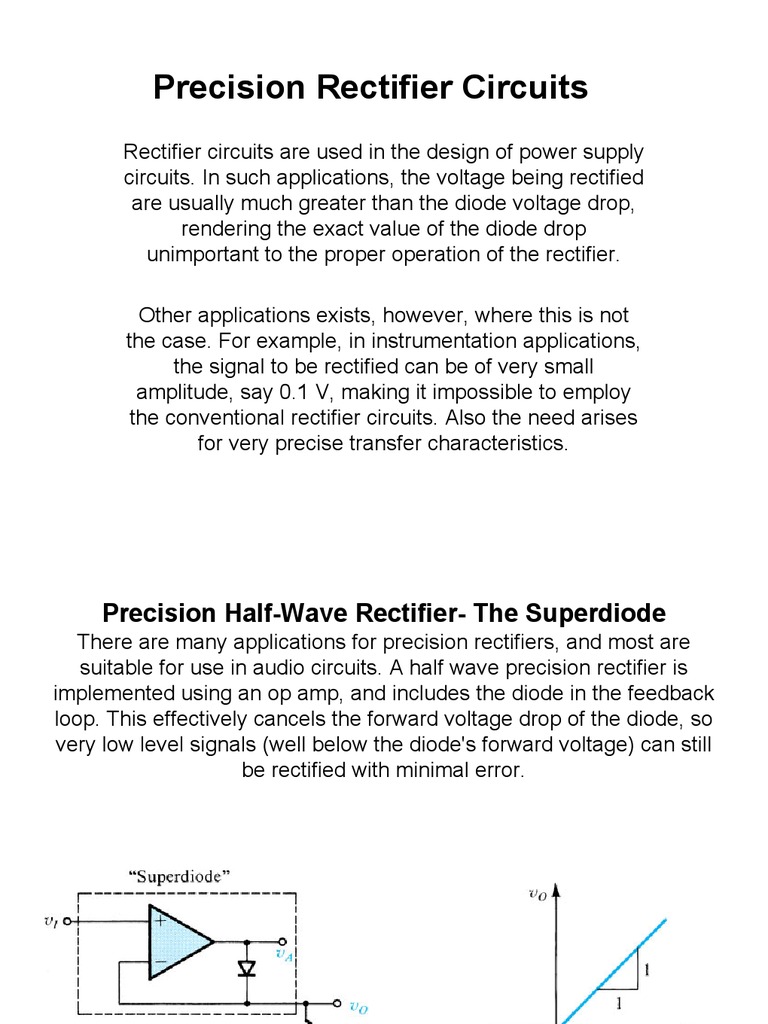 Precision Rectifier Circuits | PDF | Rectifier | Amplifier