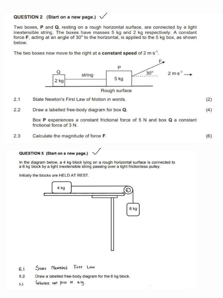 NEWTON'S LAWS QUESTIONS - 260308 - 164919-Compressed | PDF