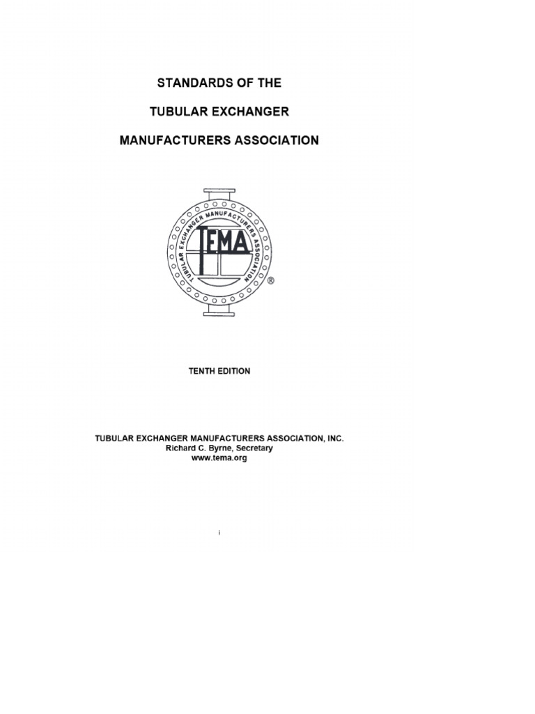 TEMA Standards For Tubular Exchangers, 10th Edition | PDF