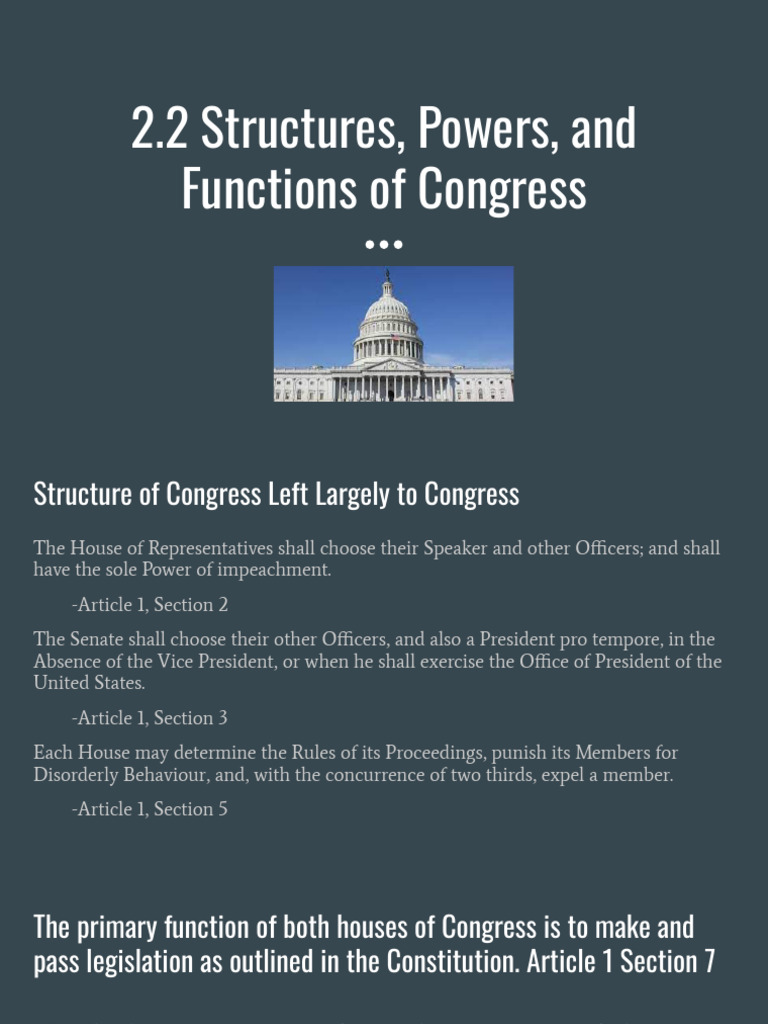 2.2 Structures, Powers, and Functions of Congress | PDF | United States ...