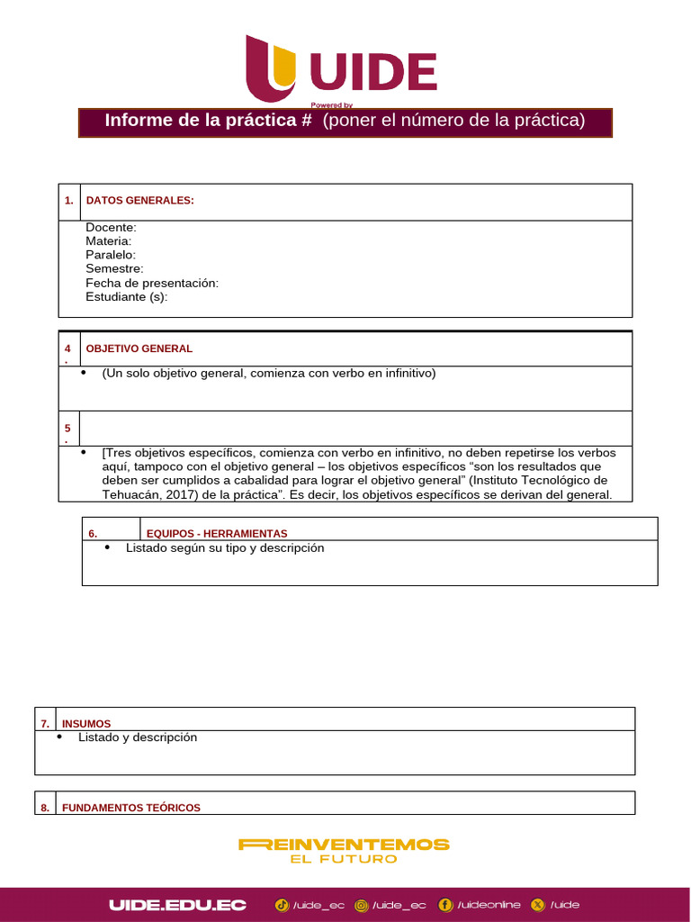 Formato de Informe de PrÁctica | PDF | Información