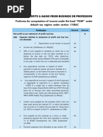 PGBP Income Computation Format | PDF | Expense | Income Tax
