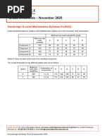 Cambridge O Level Math Grade Thresholds 2025 | PDF