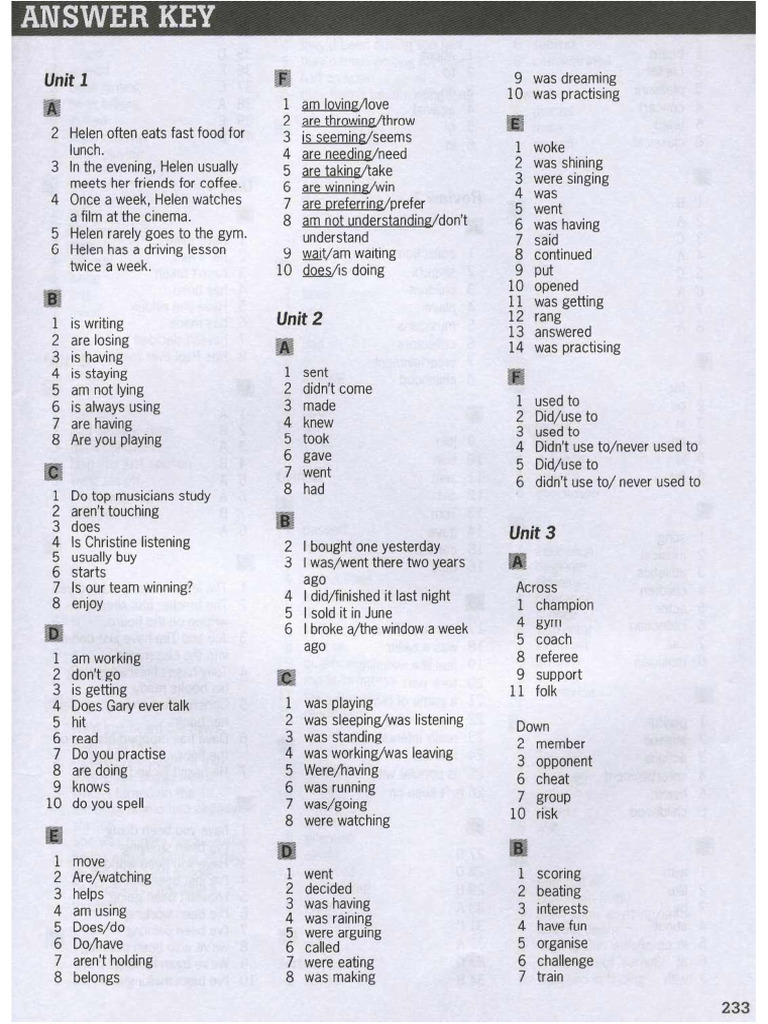 Answer Key B1 | PDF