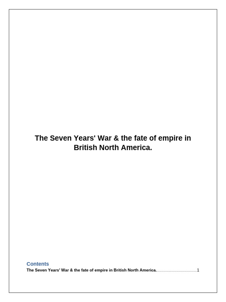 The Seven Years' War & The Fate of Empire in British North America ...