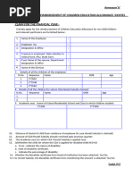 Children Education Allowance Reimbursement Form | PDF | Social Policy