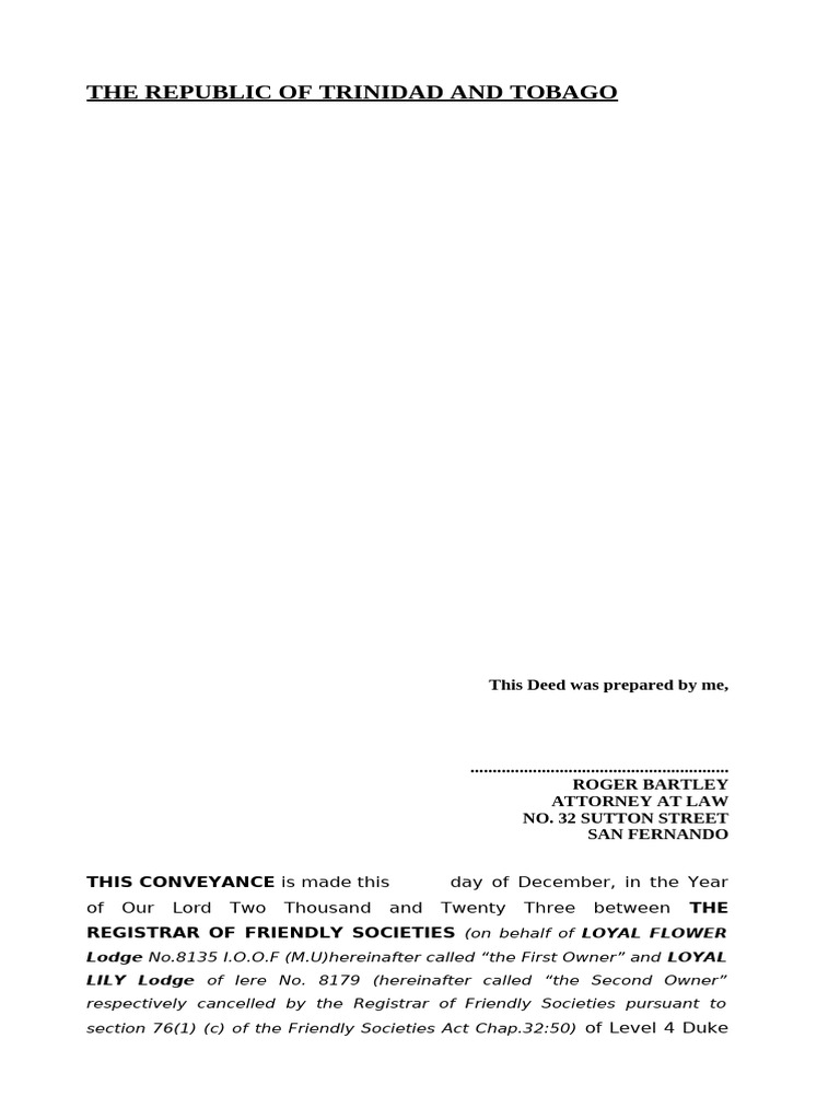SECU Deed of Conveyance | PDF | Common Law | Property Law