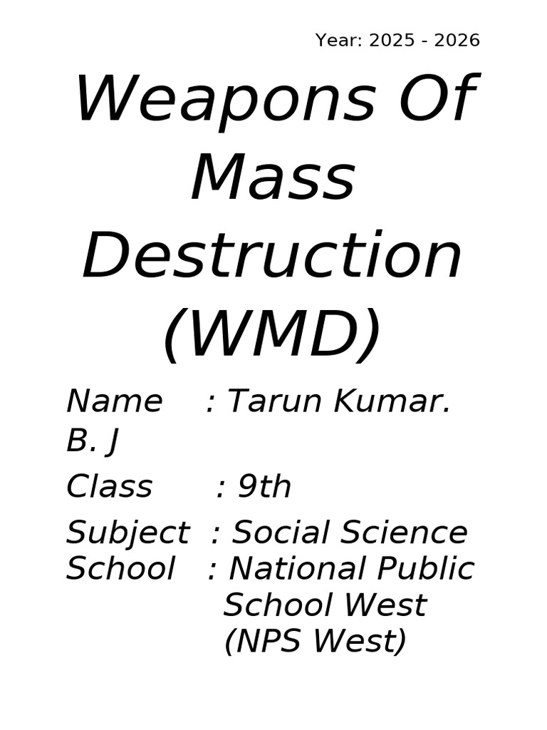 Weapons of Mass Destruction | PDF