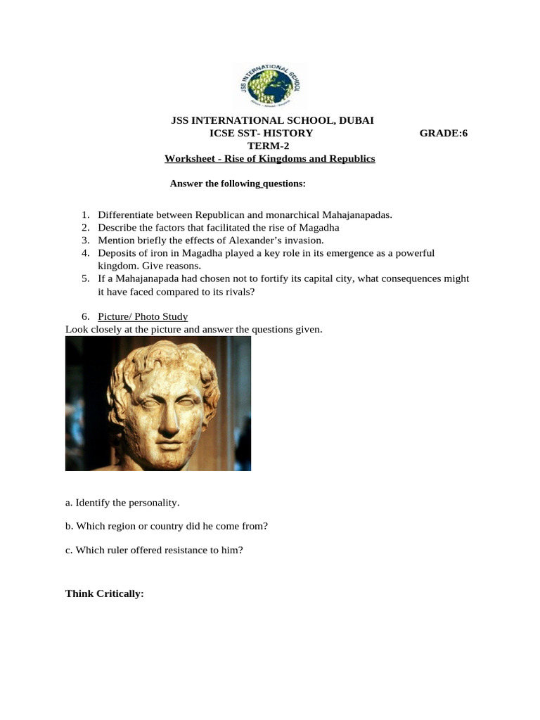 Grade 6 Rise of Kingdoms Worksheet 24-25 | PDF