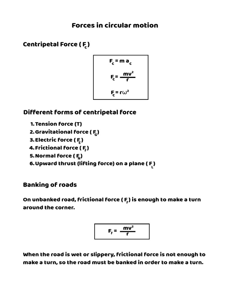 Forces in Circular Motion | PDF