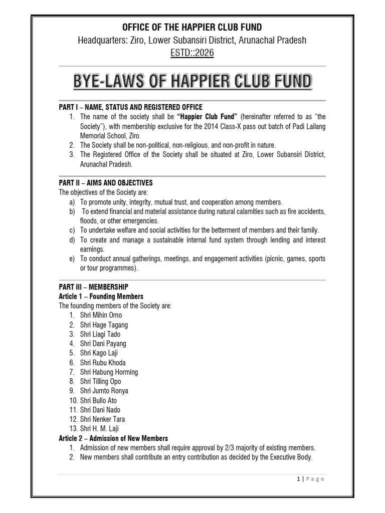 Bye Laws | PDF