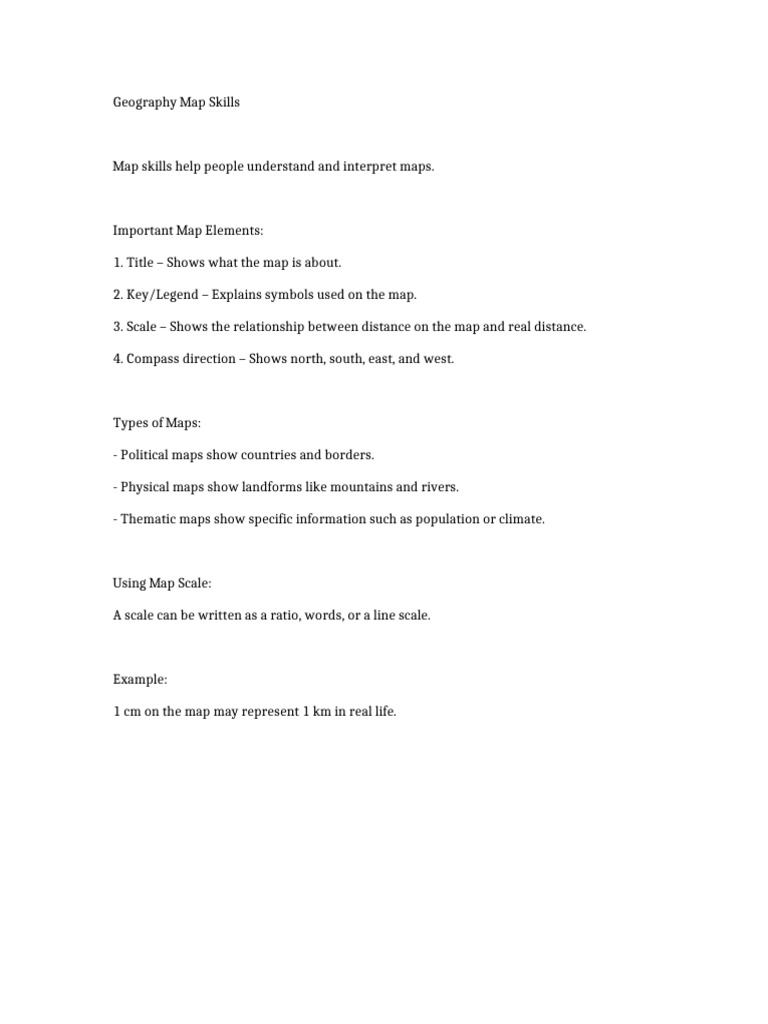Geography Map Skills | PDF