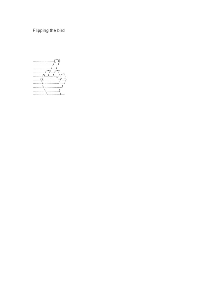 The Middle Finger Ascii Art | PDF