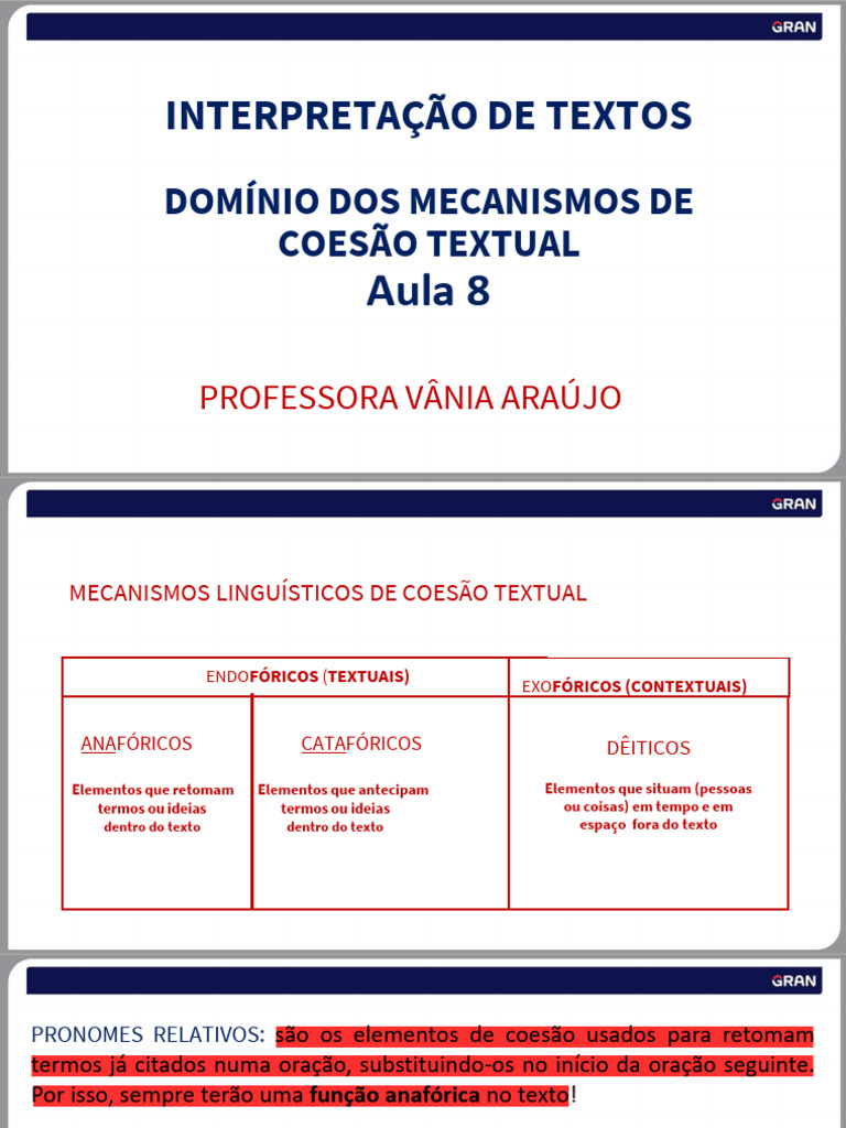 Mecanismos de Coesão Textual IV | PDF