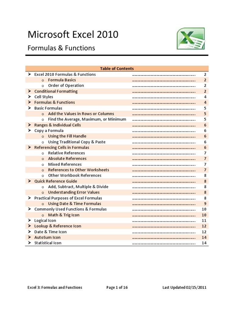 Excel Formulas and Functions | PDF | Spreadsheet | Microsoft Excel