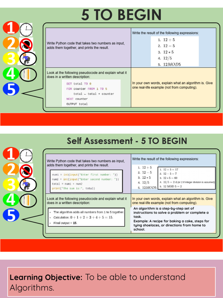L1 Understanding Algorithms - Year 10 CS | PDF